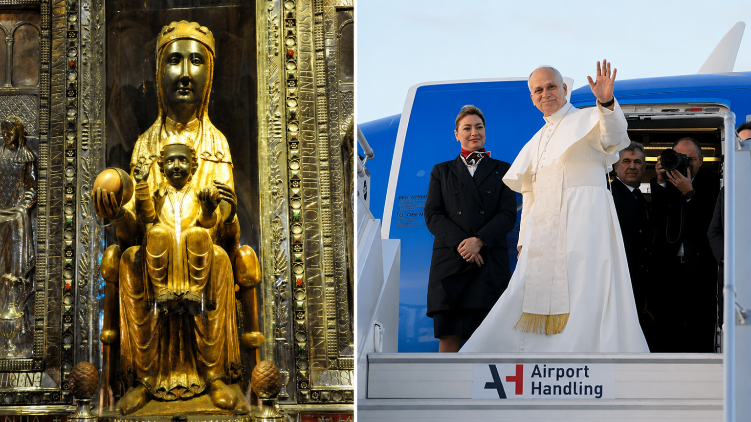 The Virgin of Montserrat accompanied Leo XIV on his flight from Madrid ...